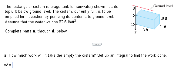 Solved The rectangular cistern (storage tank for rainwater) | Chegg.com