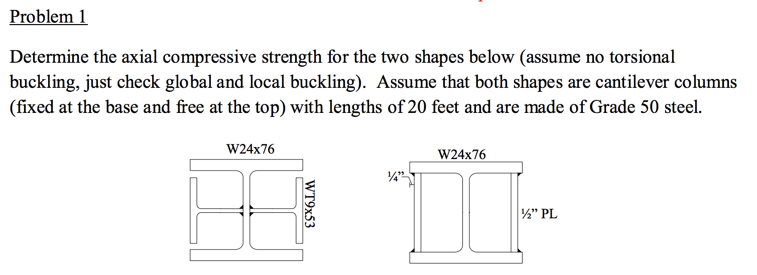Solved Problem 1 Determine the axial compressive strength | Chegg.com