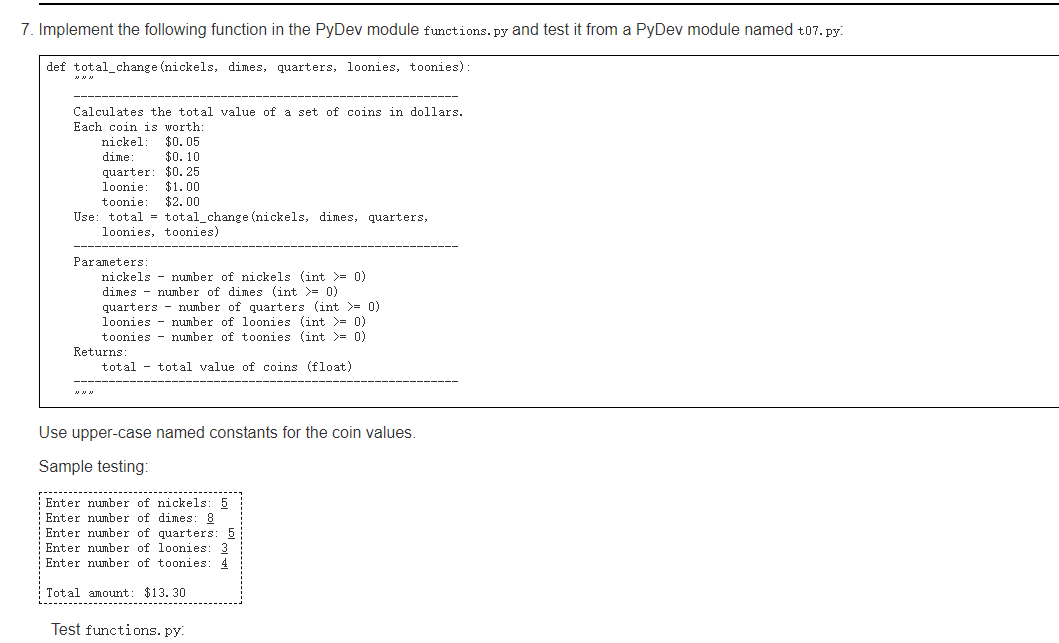 Solved 7 Implement The Following Function In The Pydev 9927