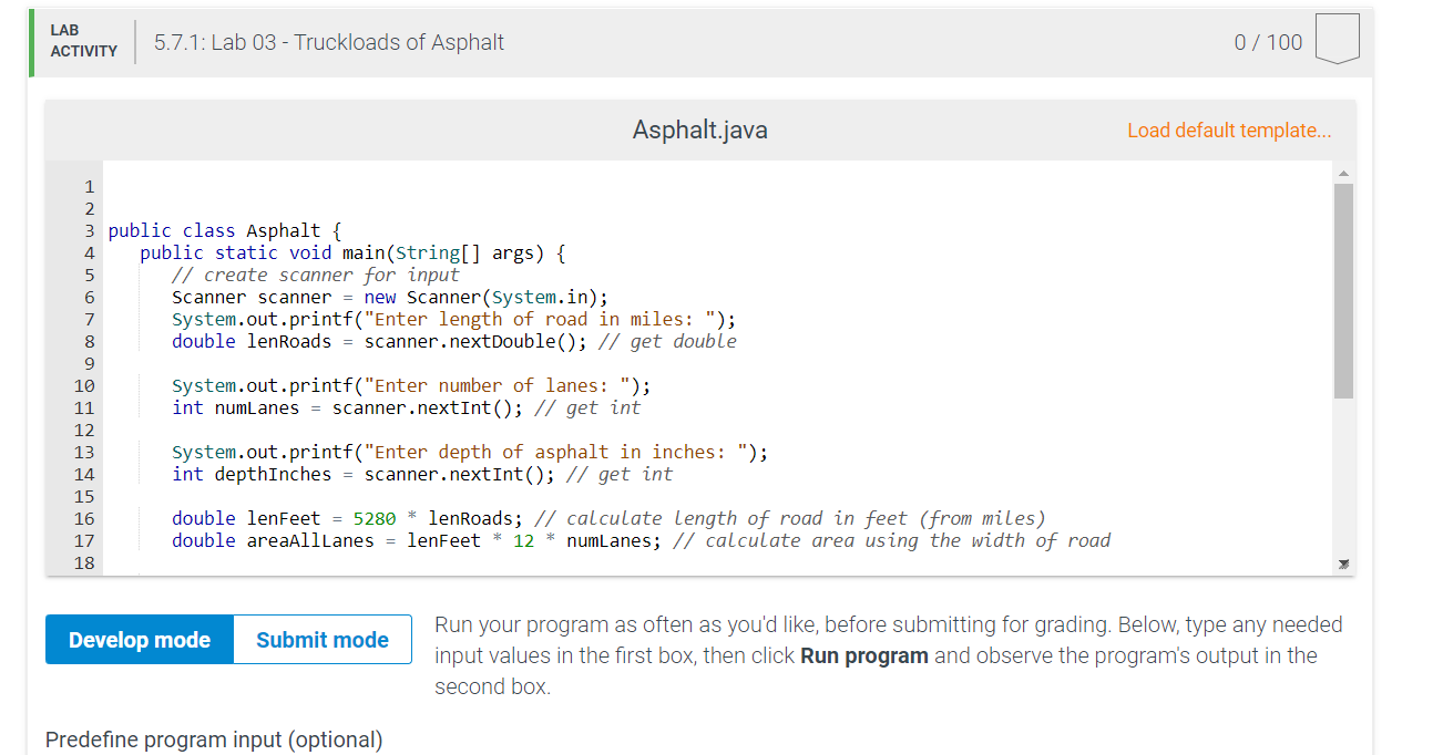 Solved 5.7 Lab 03 - Truckloads of Asphalt This is a | Chegg.com