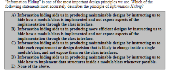 Solved Information Hiding is one of the most important | Chegg.com