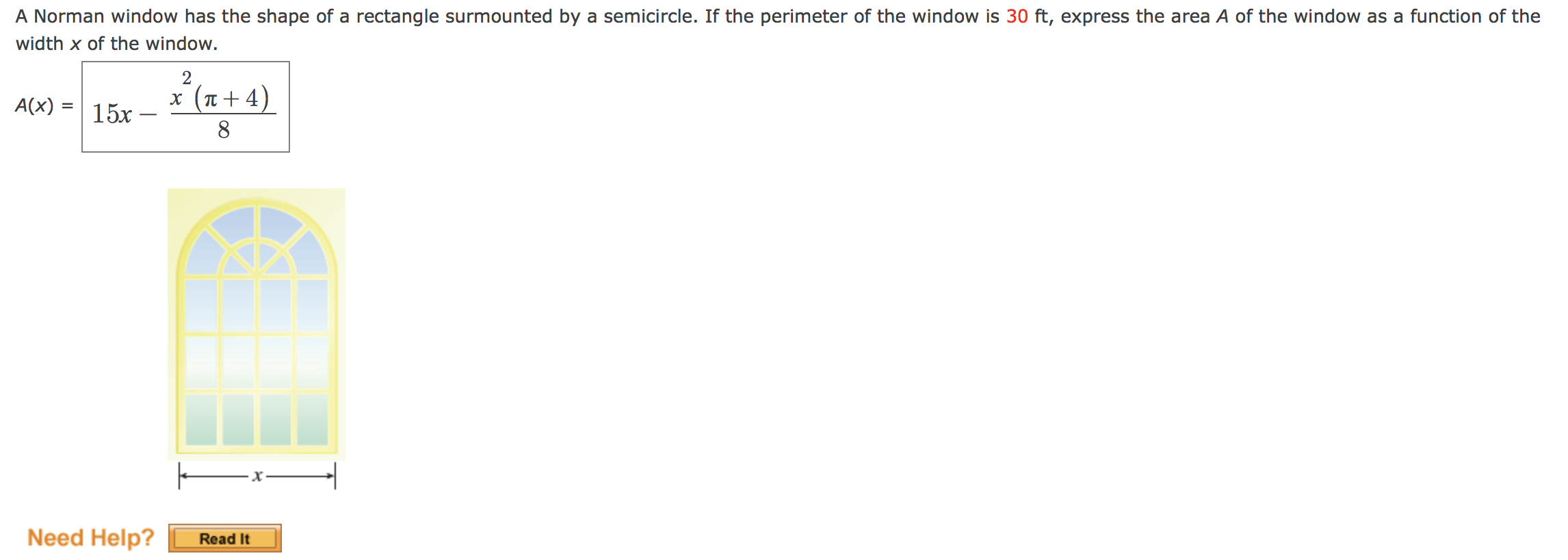 Solved A Norman window has the shape of a rectangle | Chegg.com