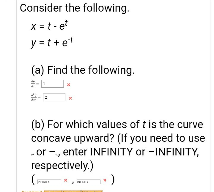 Solved Consider the following. x = t - et y = t + et (a) | Chegg.com