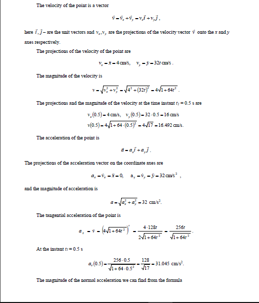 Solved Kinematics of a point At any instant the position of | Chegg.com