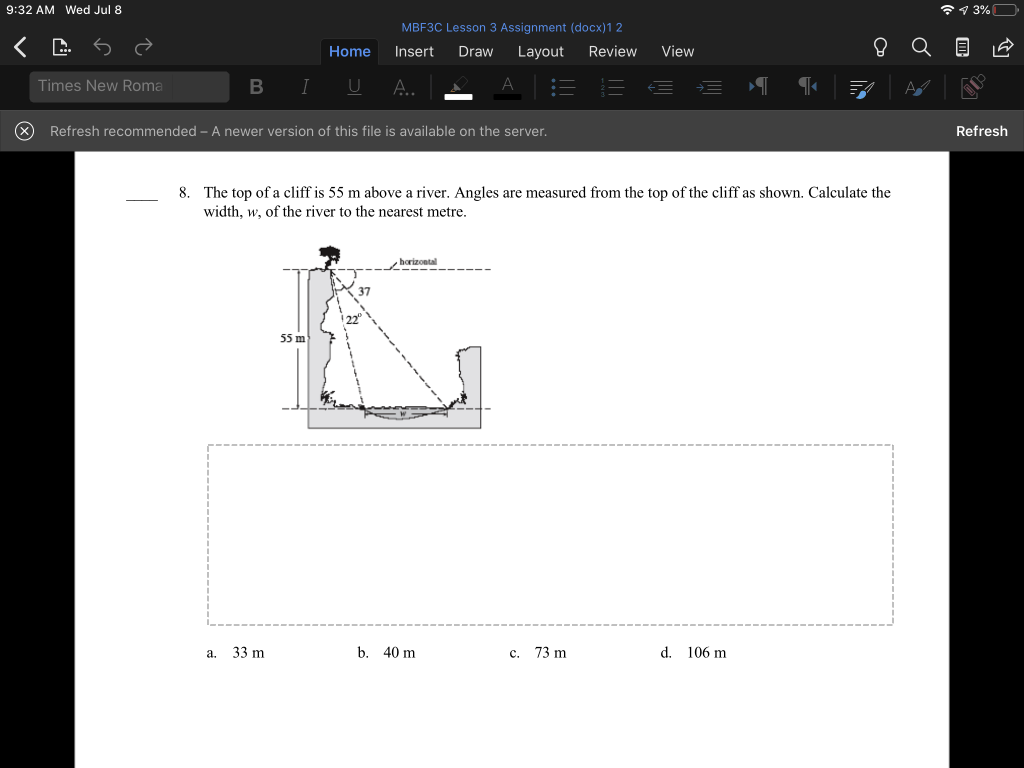 Solved 9:32 AM Wed Jul 8 Sy 3% MBF3C Lesson 3 Assignment | Chegg.com