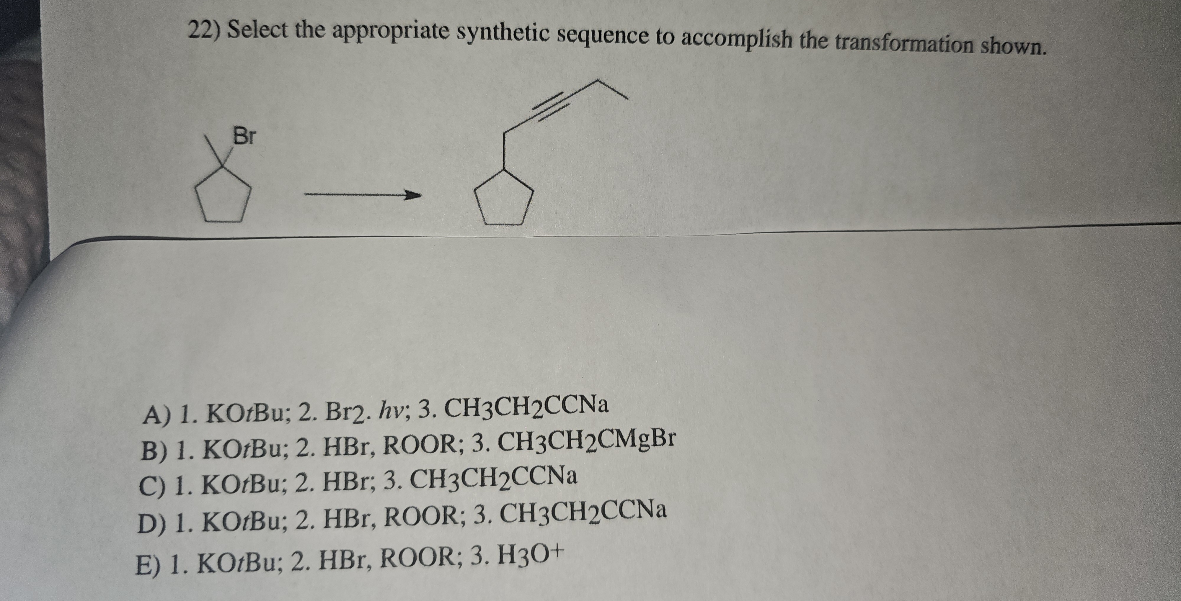 Solved Select the appropriate synthetic sequence to | Chegg.com