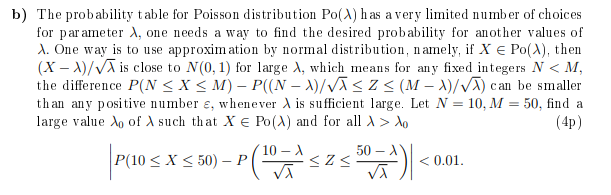 Solved b) The probability table for Poisson distribution | Chegg.com