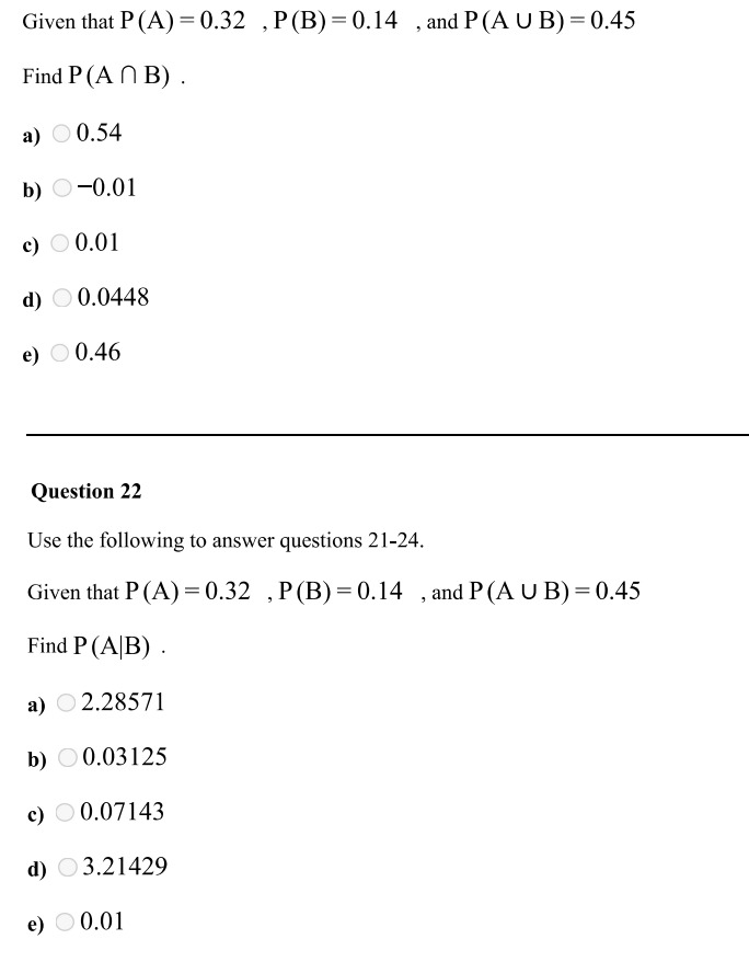 Solved Questions 21 ﻿and 22. | Chegg.com