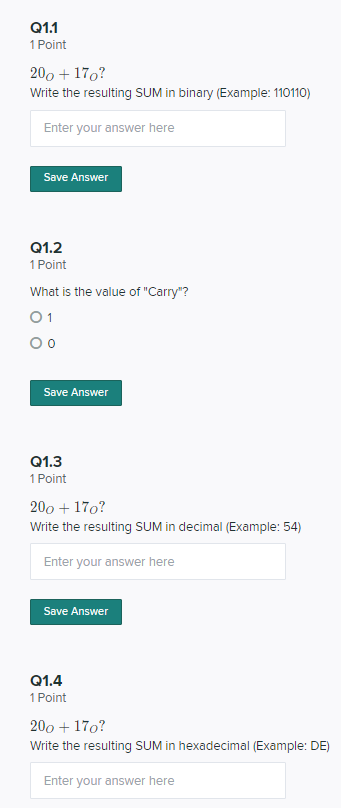Solved Q1.1 1 Point 200 + 170? Write the resulting SUM in | Chegg.com