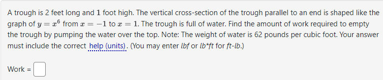 Solved A trough is 2 feet long and 1 foot high. The vertical | Chegg.com