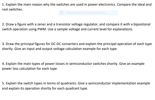 Solved 1. Explain the main reason why the switches are used | Chegg.com
