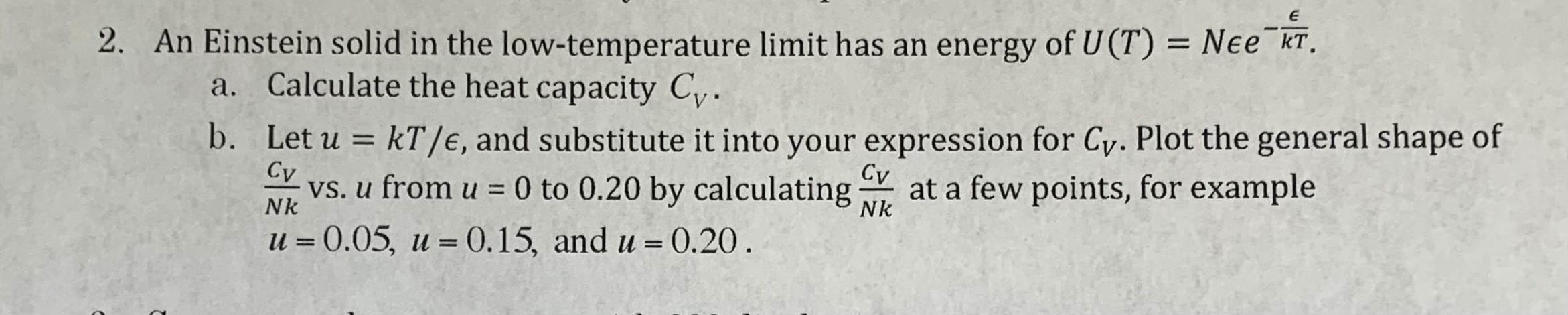 Solved An Einstein solid in the low-temperature limit has an | Chegg.com