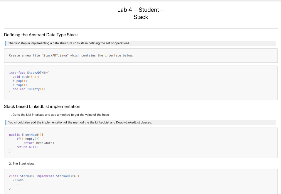 Solved Data structures in Java please complete the codes | Chegg.com