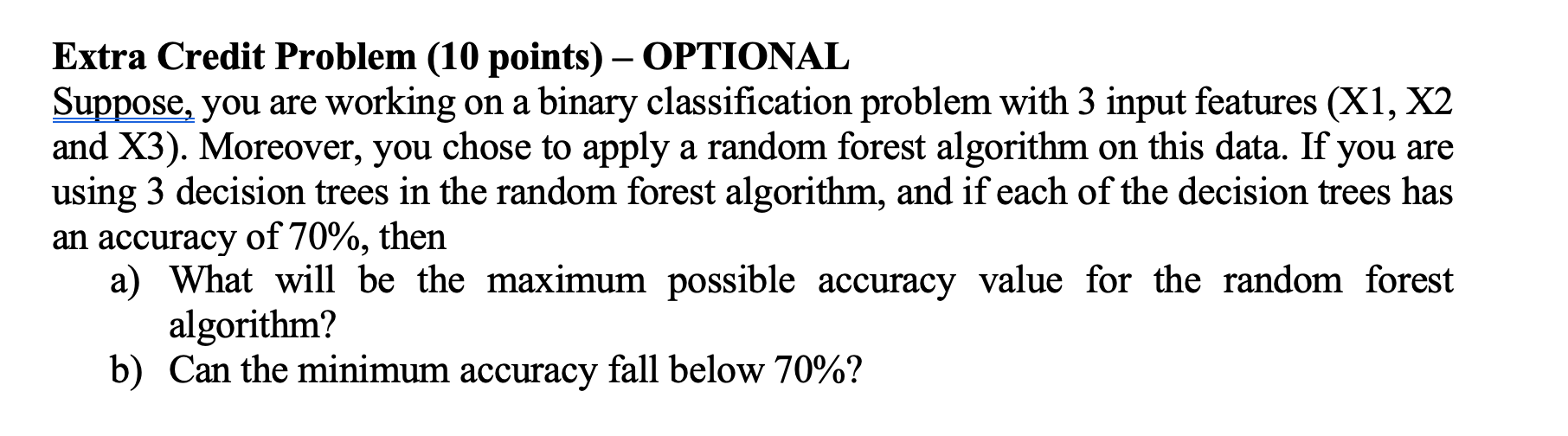 Solved - Extra Credit Problem (10 points) – OPTIONAL | Chegg.com