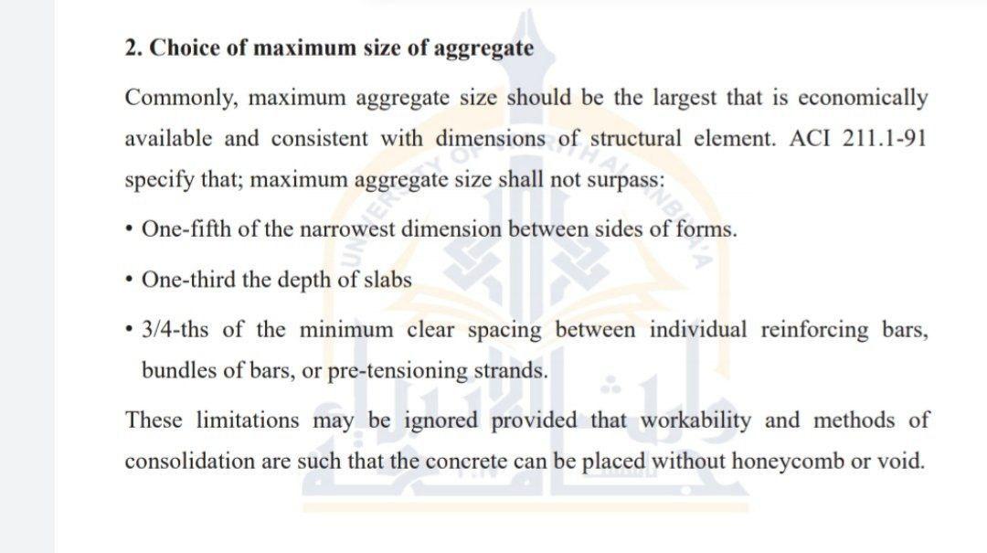 2. Choice of maximum size of aggregate Commonly, | Chegg.com