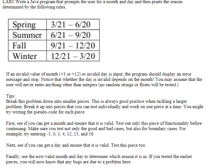 Solved LAB1: Write a Java program that prompts the user for | Chegg.com