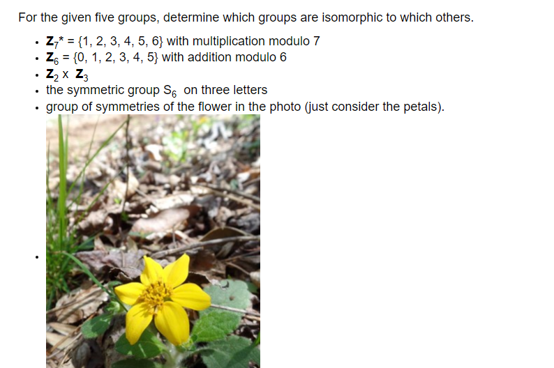 Solved For the given five groups, determine which groups are | Chegg.com
