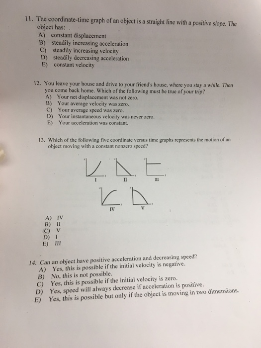 Solved 11. The coordinate-time graph of an object is a | Chegg.com