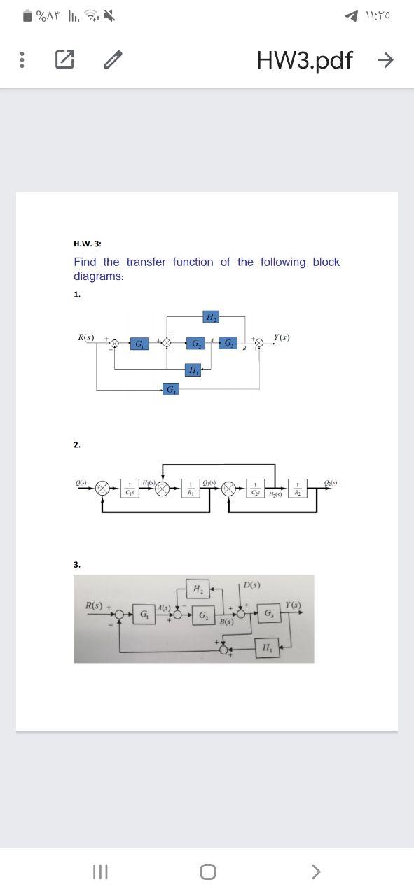 Solved کی رال ۸۳% | ۱۱:۳۵ : HW3.pdf → H.W. 3: Find the | Chegg.com