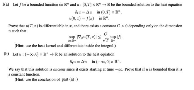 1(a) Let f be a bounded function on R" and u: 0,T] x | Chegg.com