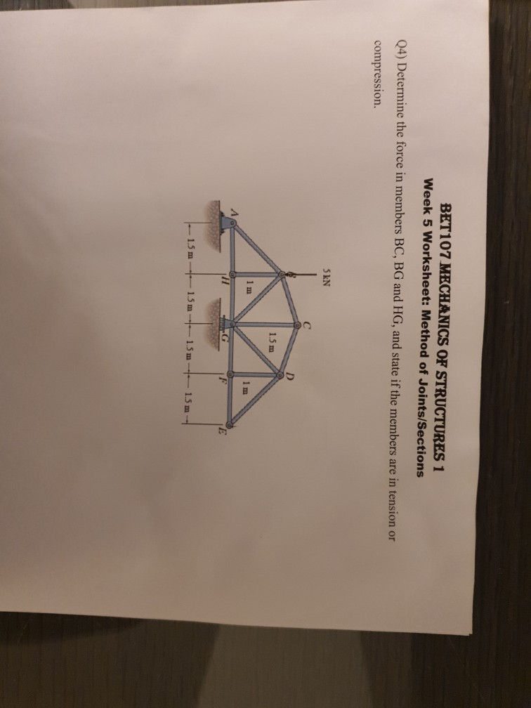 Solved BET107 MECHANICS OF STRUCTURES 1 Week 5 Worksheet: | Chegg.com