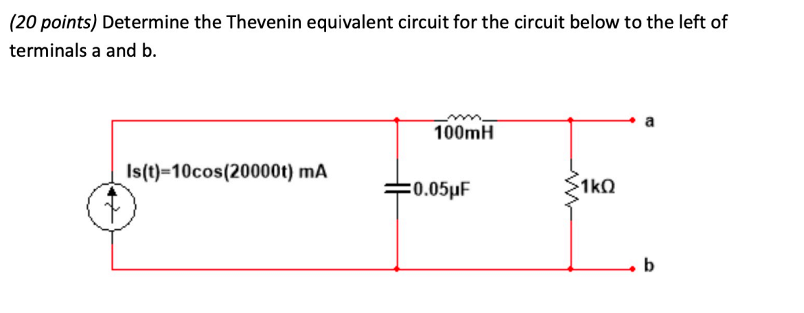 Solved (20 points) Determine the Thevenin equivalent circuit | Chegg.com