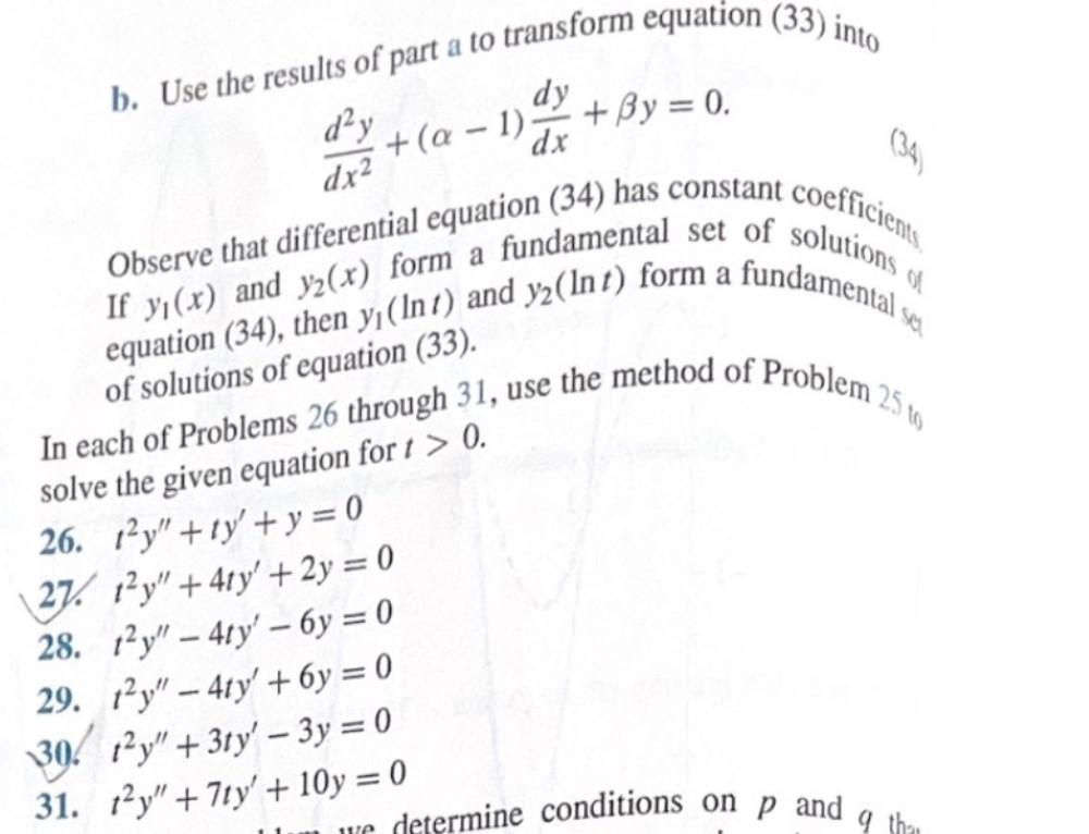 b. Use the results of part a to transform equation | Chegg.com