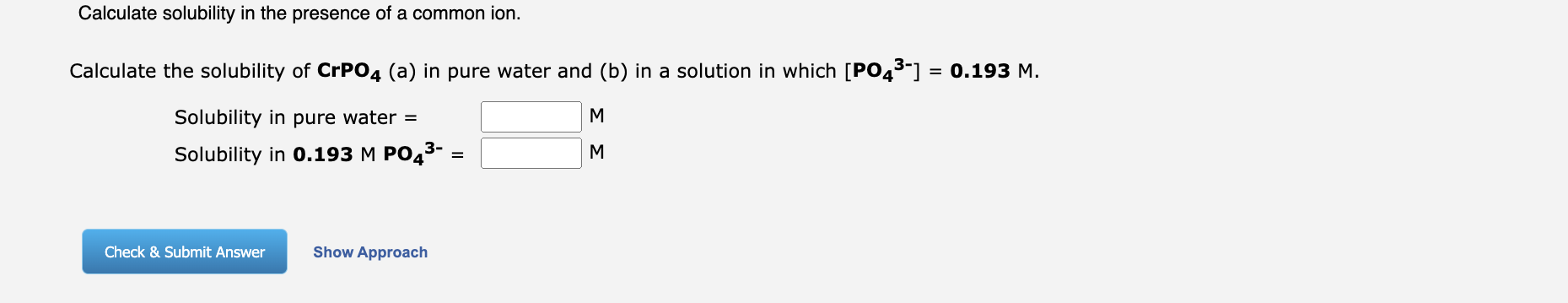 Solved Calculate solubility in the presence of a common ion. | Chegg.com