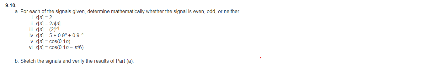 Solved a. For each of the signals given, determine | Chegg.com