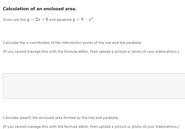 Solved Calculation of an enclosed area. Given are line y = | Chegg.com