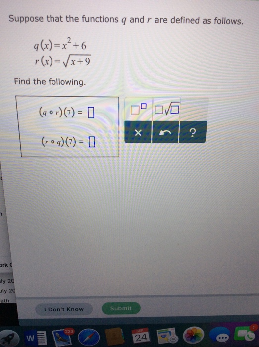 Solved Suppose that the functions q and r are defined as | Chegg.com