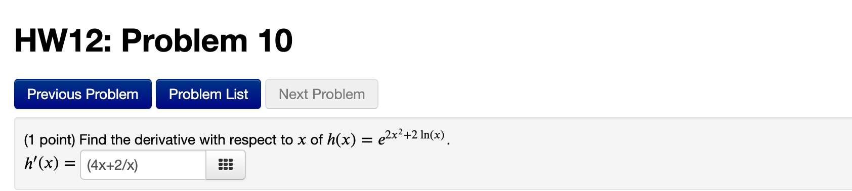 Solved HW12: Problem 7 Previous Problem Problem List Next | Chegg.com