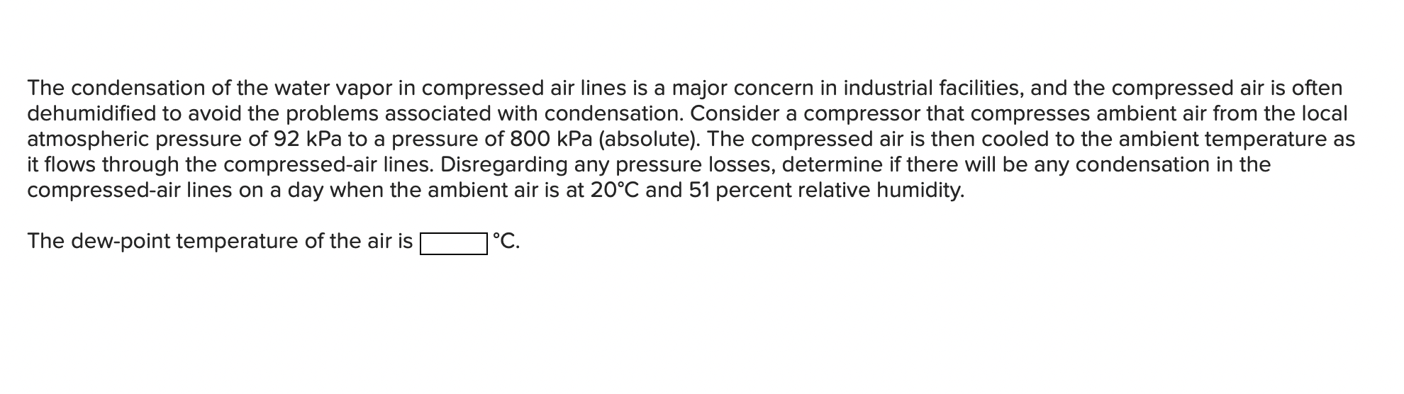 Solved The condensation of the water vapor in compressed air | Chegg.com