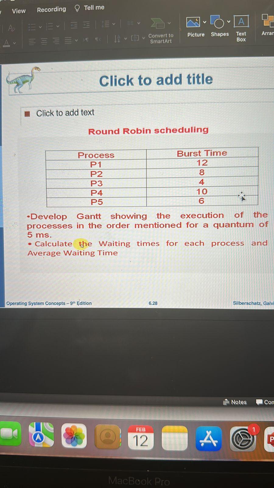 Solved Click to add text Round Robin scheduling -Develop | Chegg.com