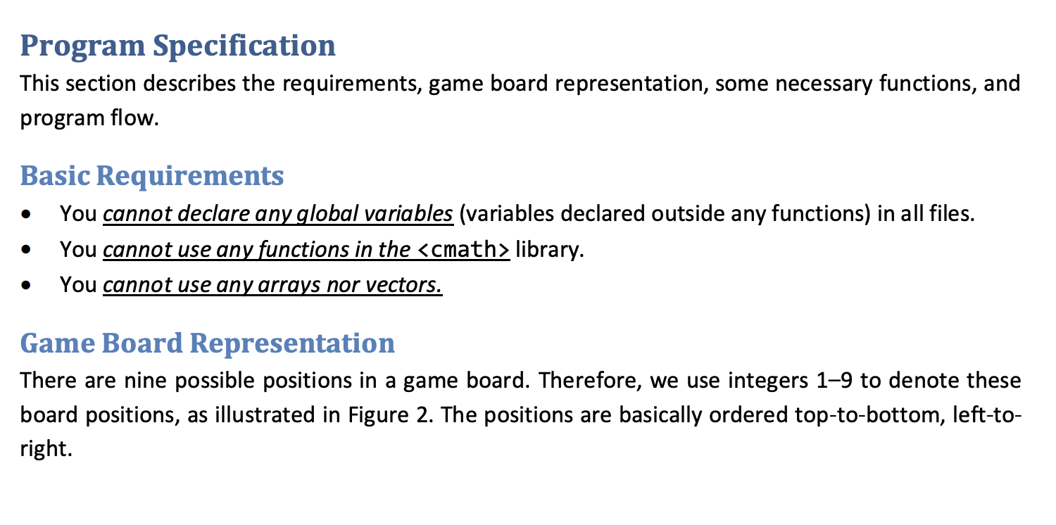Solved Program Specification This section describes the | Chegg.com