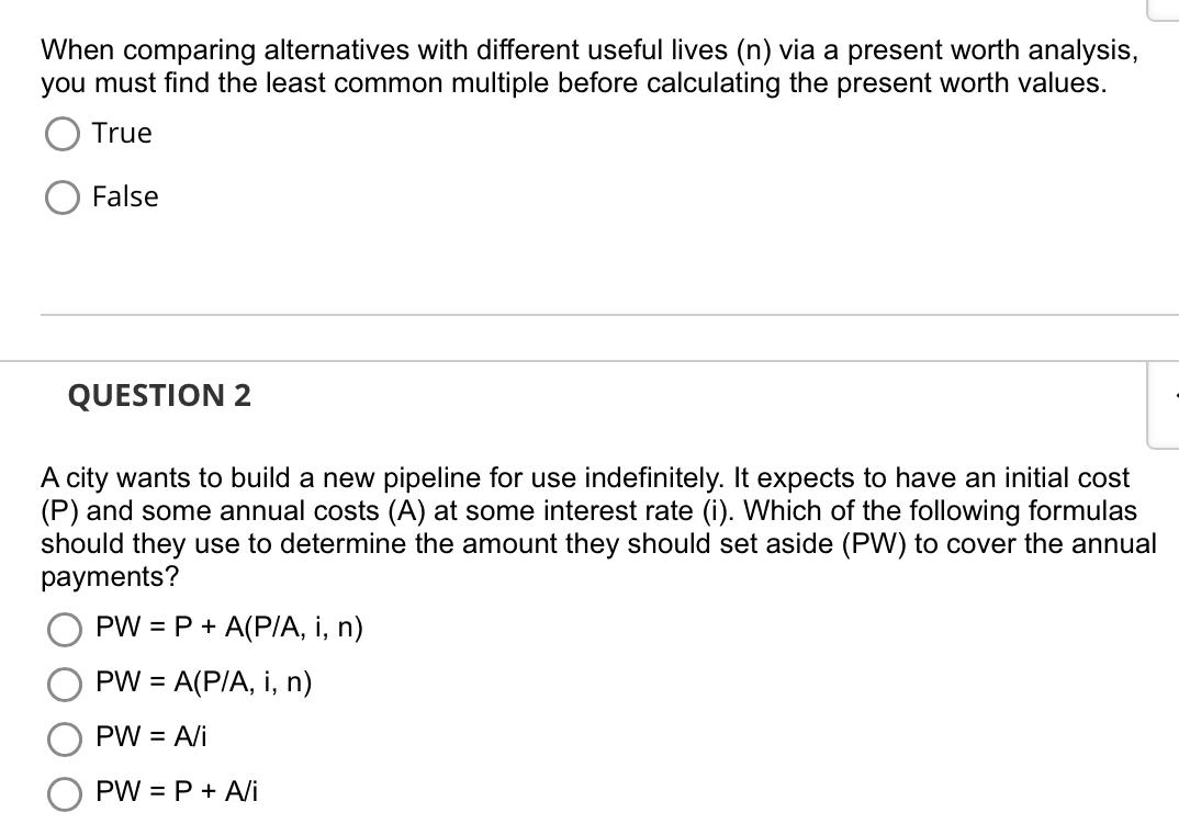 Solved When comparing alternatives with different useful | Chegg.com