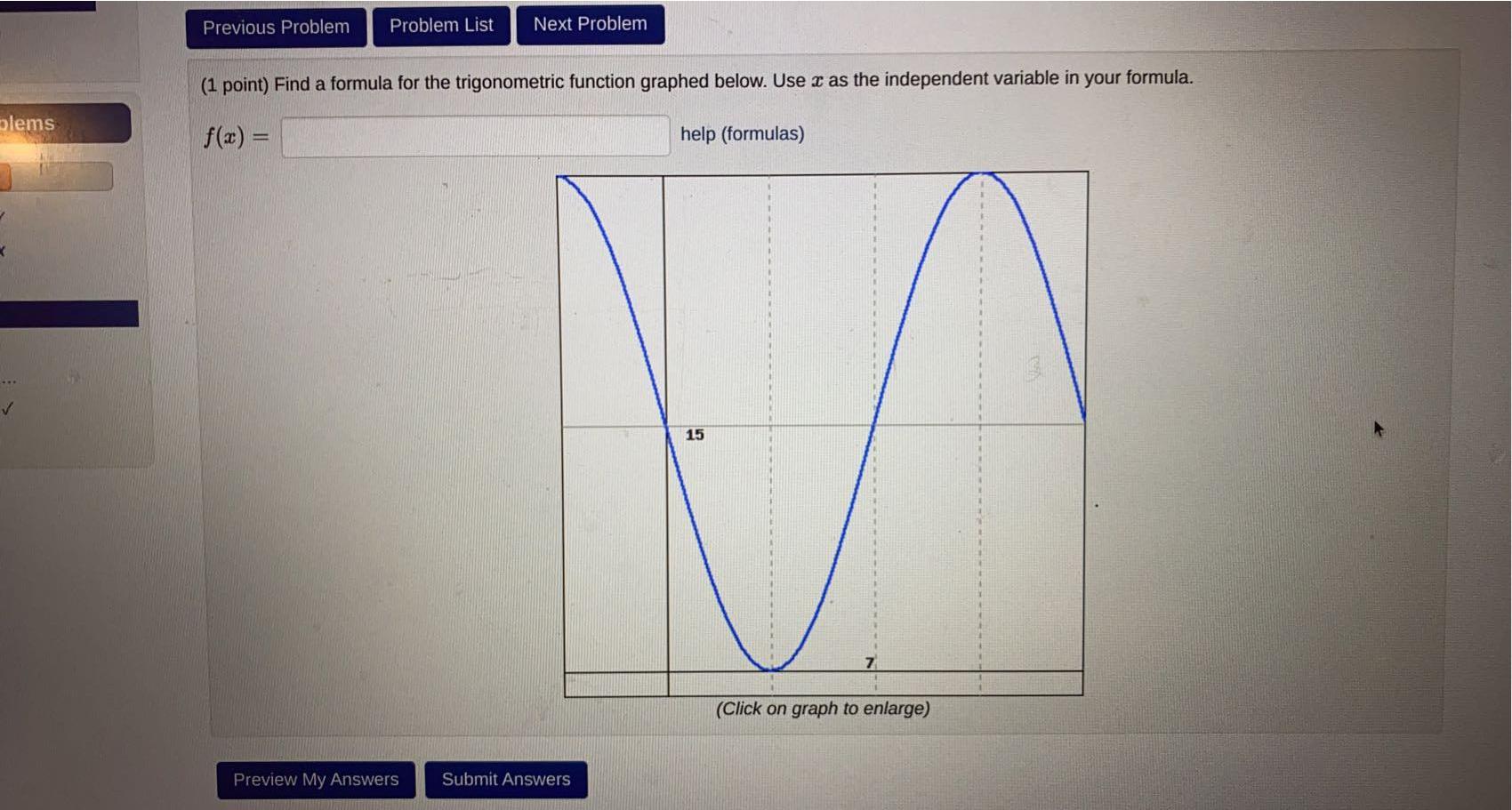 Solved Previous Problem Problem List Next Problem (1 point) | Chegg.com