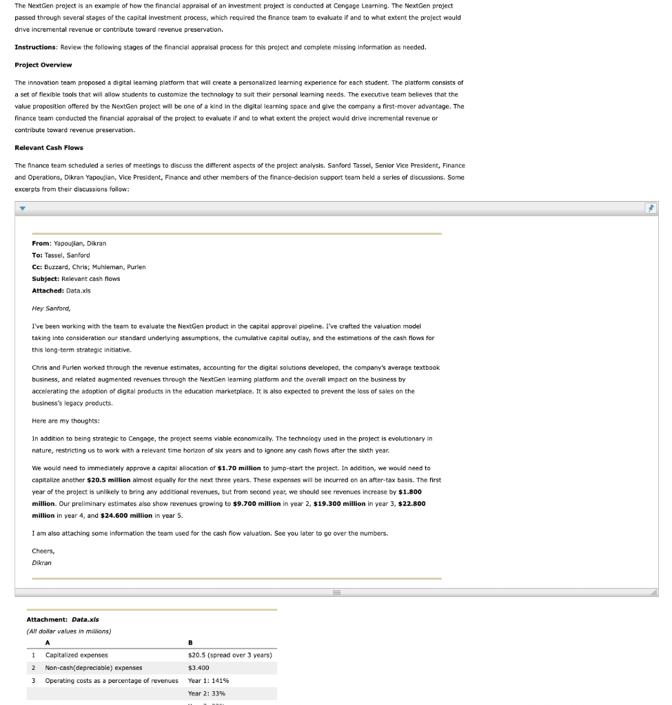 Solved The NextGen project is an example of how the | Chegg.com
