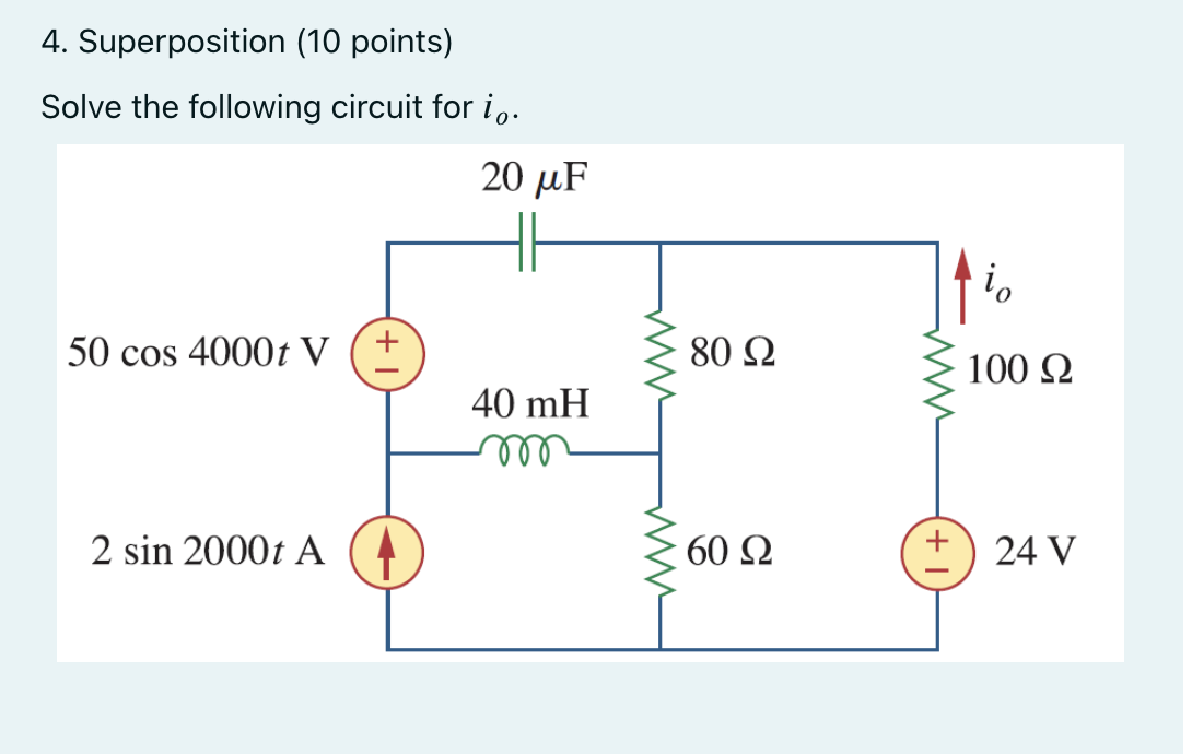 Solved 4. Superposition (10 points) Solve the following | Chegg.com