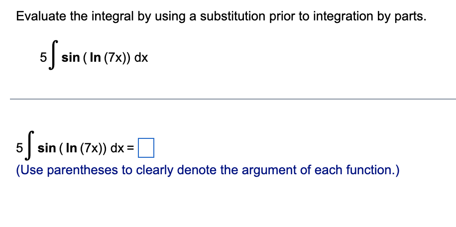 Solved Evaluate the integral by using a substitution prior | Chegg.com