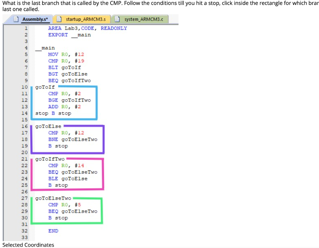 Solved What is the last branch that is called by the CMP. | Chegg.com