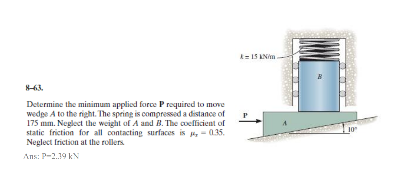 Solved 8−63 Determine The Minimum Applied Force P Required
