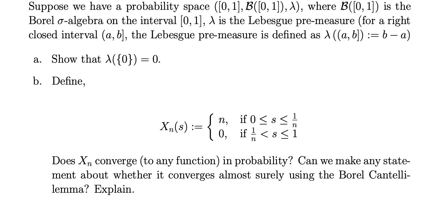 Solved Suppose we have a probability space | Chegg.com