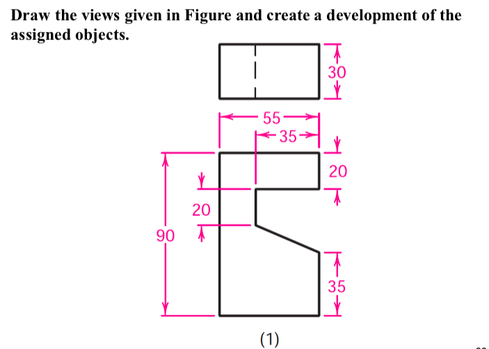 Solved Draw the views given in Figure and create a | Chegg.com
