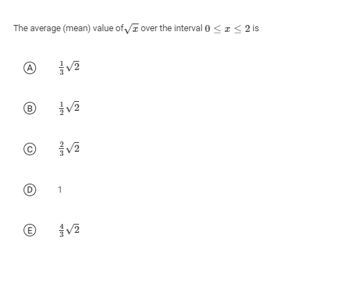 Solved The average (mean) value of over the interval 0 | Chegg.com