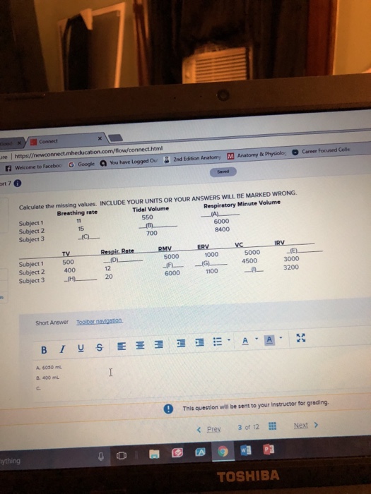 Solved How do you calculate tidal volume if the breathing | Chegg.com