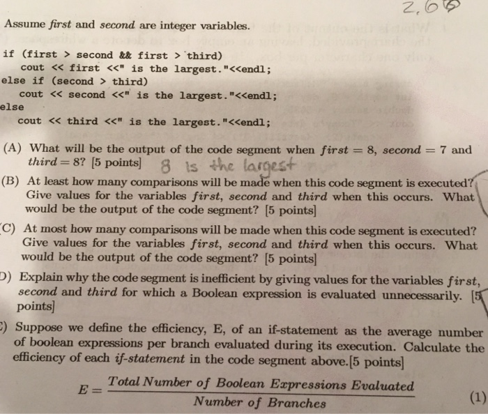 Solved 26 Assume First And Second Are Integer Variables If 2693