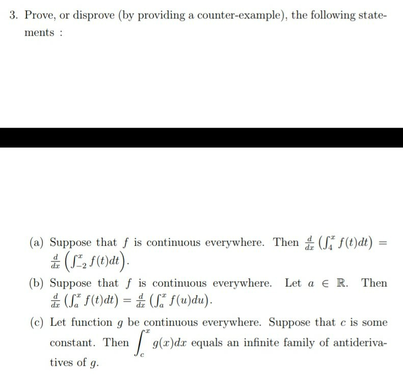 Solved 3. Prove, or disprove (by providing a | Chegg.com