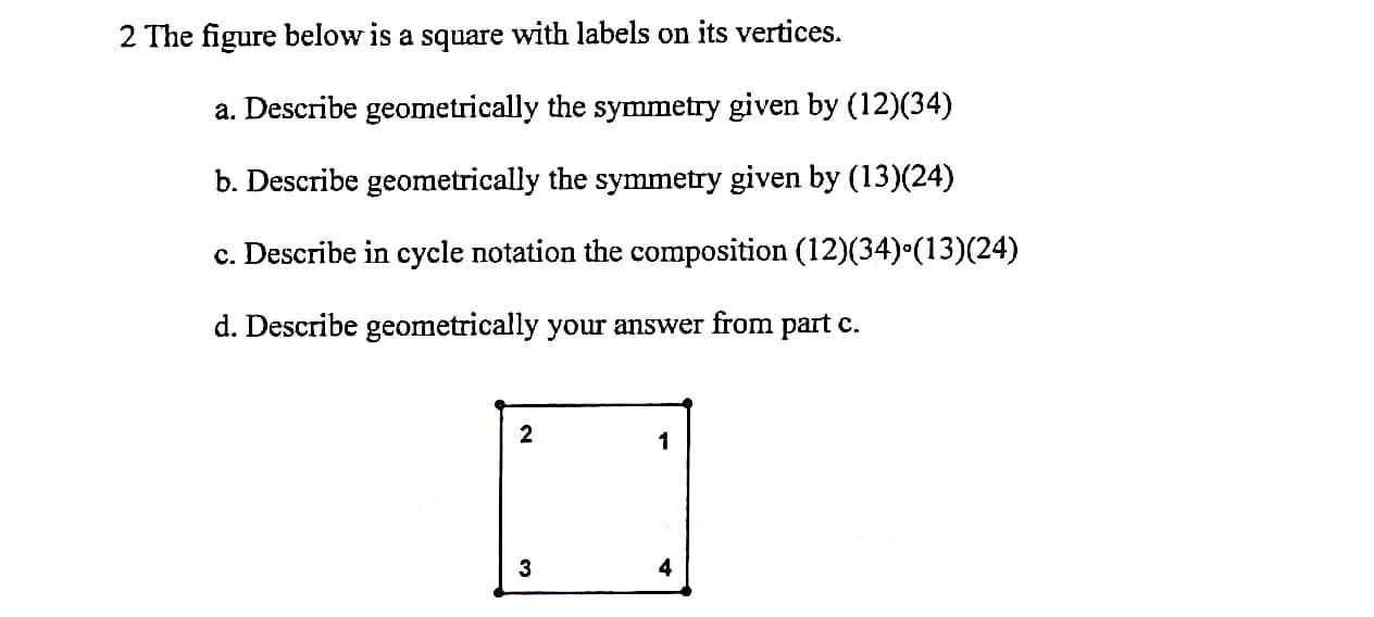 Solved 2 The figure below is a square with labels on its | Chegg.com