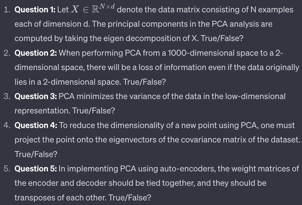 Solved 1. Question 1: Let X∈RN×d denote the data matrix | Chegg.com
